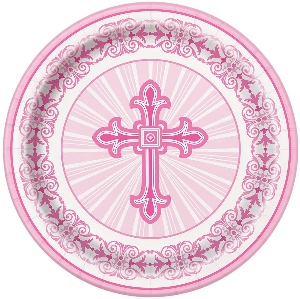 Holy Communion Radiant Cross Pink – PartyTime Malta
