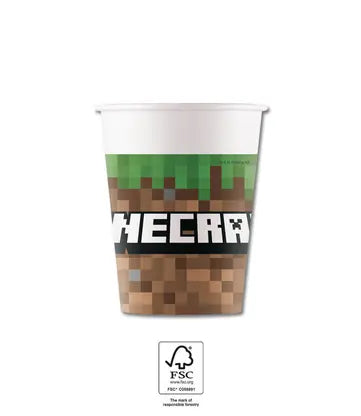 Minecraft FSC Paper Cups 200 ml - 8ct – PartyTime Malta