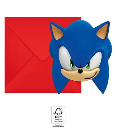 Sonic FSC Invitations & Envelopes - 6ct – PartyTime Malta