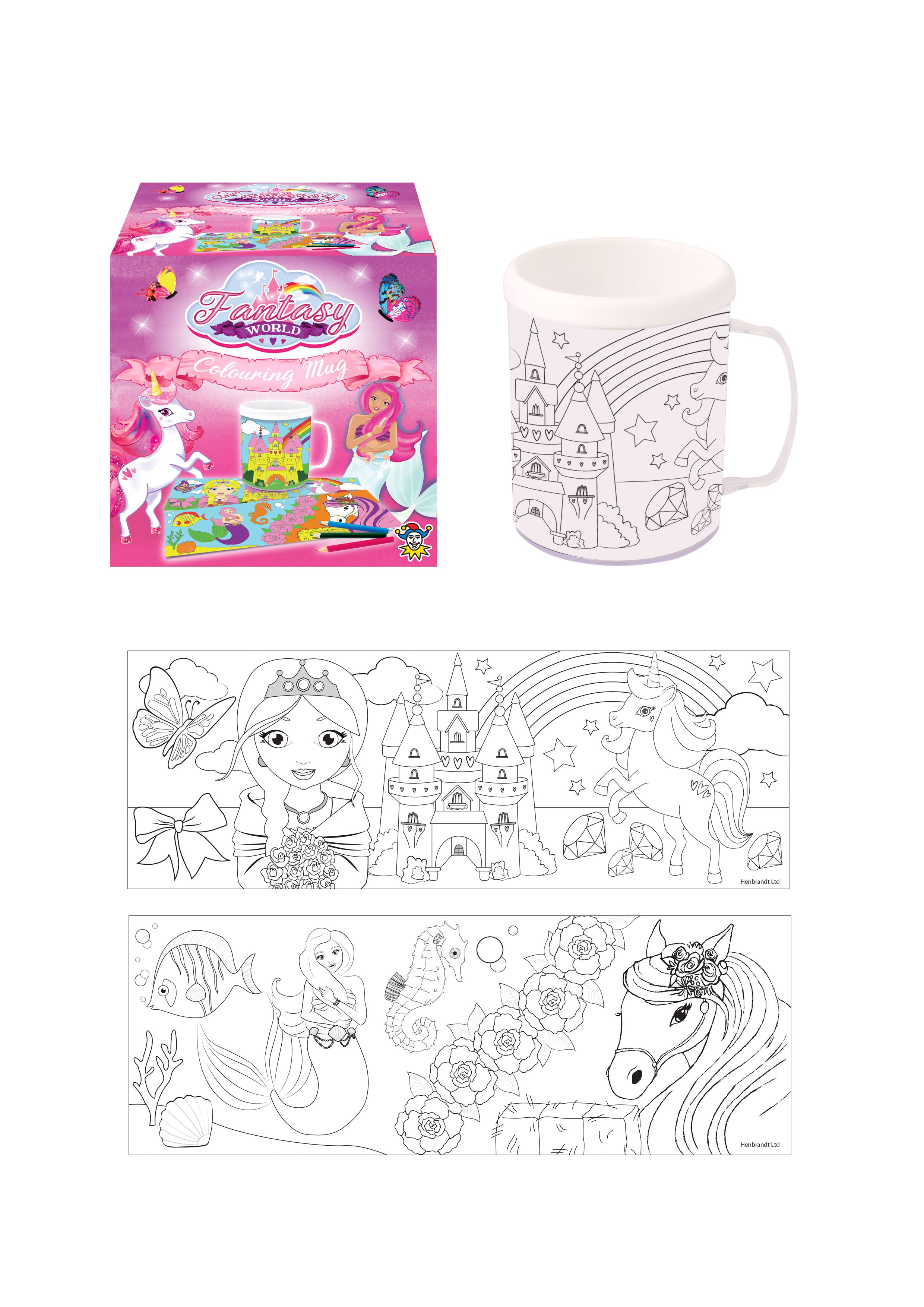Fantasy World Colouring Mug with 2 Assorted Designs – PartyTime Malta