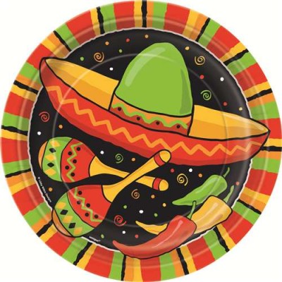 Fiesta Striped Paper Dinner Plates (8ct) – PartyTime Malta
