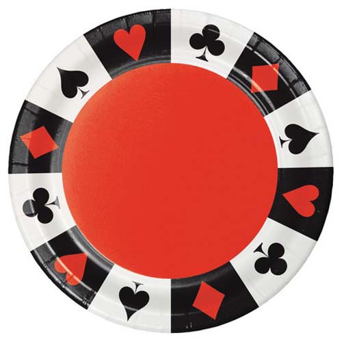 Card Night Paper Dinner Plates ( 22.2cm) – PartyTime Malta