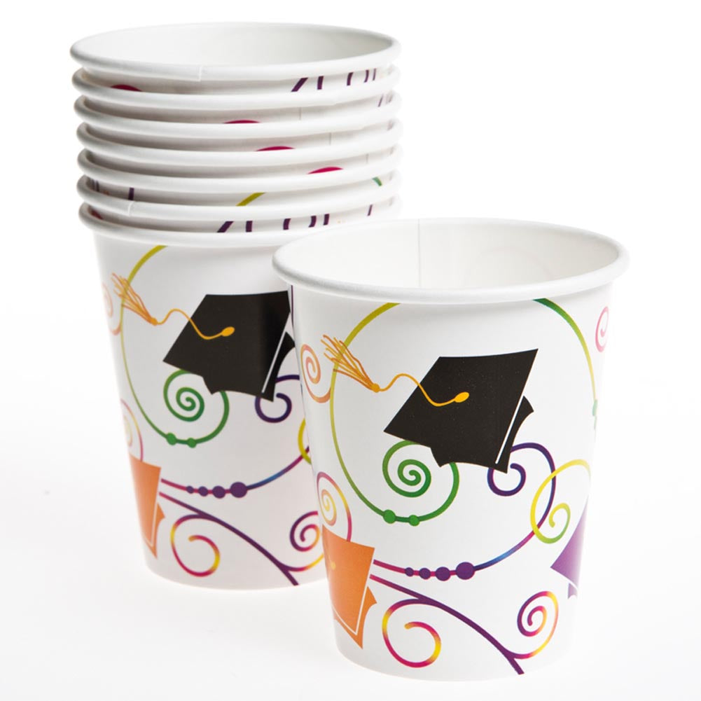 Grad Scroll Paper Cups (8ct) – PartyTime Malta