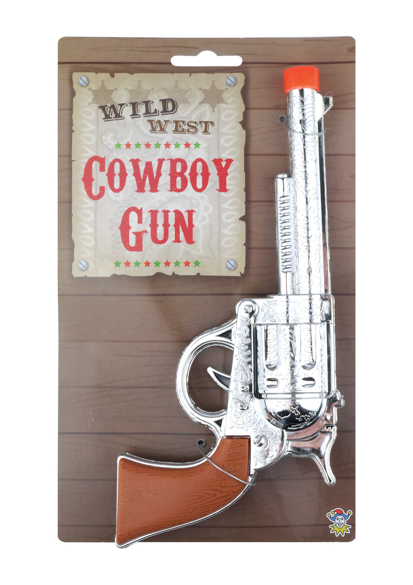 Cowboy Fake Prop Gun, Silver – PartyTime Malta