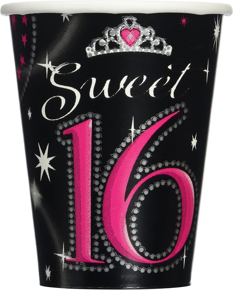 Sweet 16 Sparkle Paper Cups (8ct) – PartyTime Malta