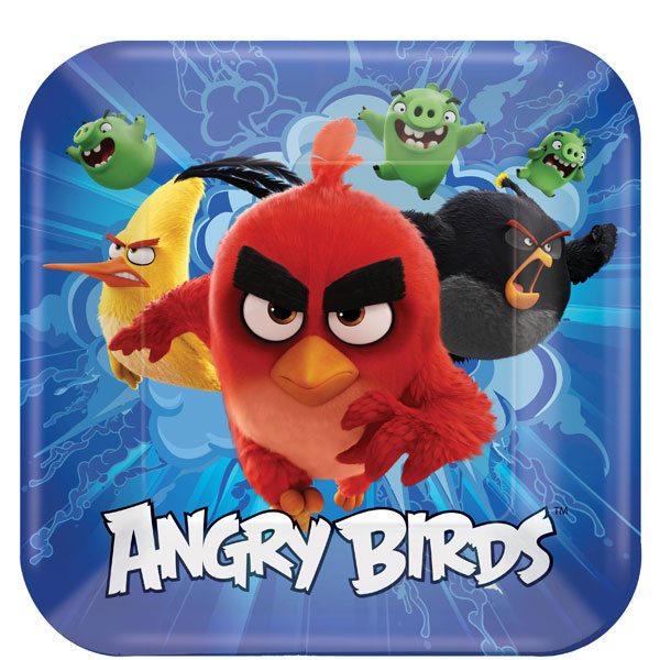 Angry Birds Square Plates, 23cm, 8pc – PartyTime Malta