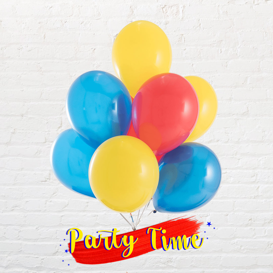 Primary Colours Balloon Bunch - Bouquet of 10 – PartyTime Malta
