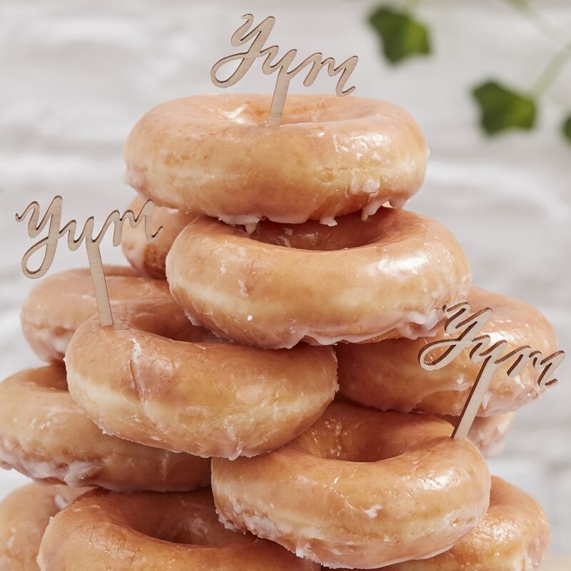 Ginger Ray Wooden Yum Cake Toppers - Beautiful Botanics – PartyTime Malta