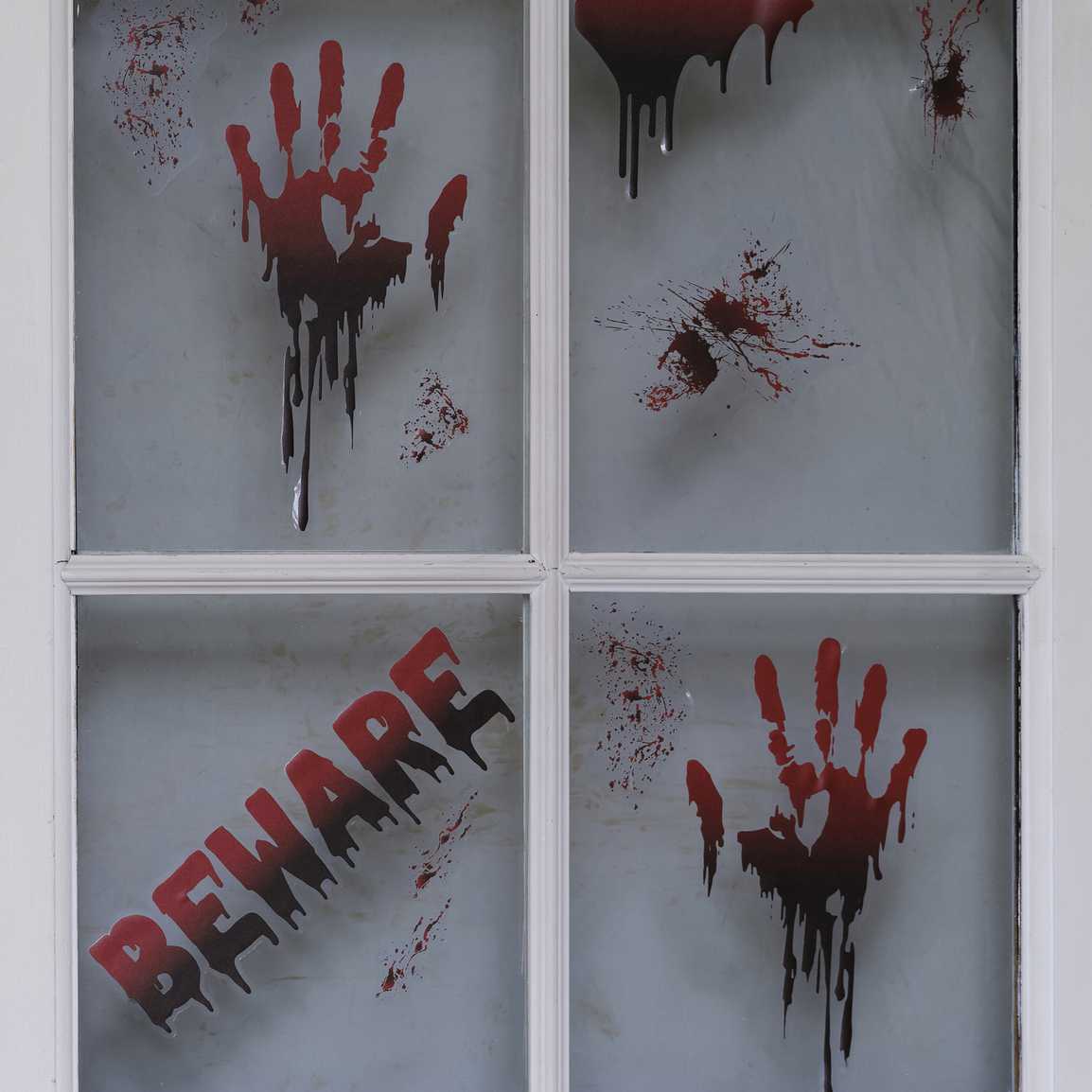 Beware Blood Splatter Halloween Window Stickers – PartyTime Malta