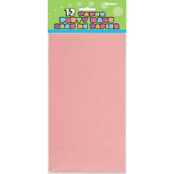 Pastel Pink Paper Party Bags, 12ct – PartyTime Malta