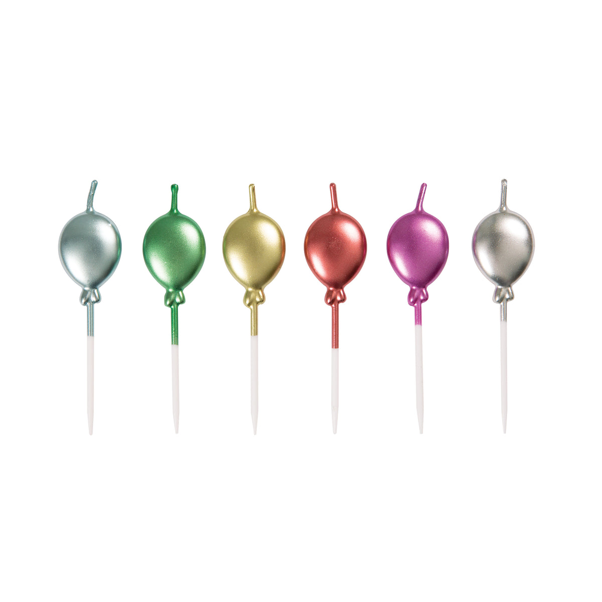Metallic Balloon Pick Birthday Candles - Assorted, 6ct – PartyTime Malta