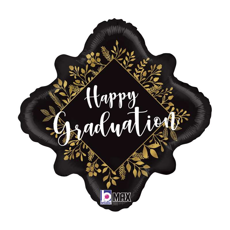 Graduation Gold Leaf 18" Foil Balloon – PartyTime Malta