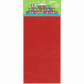 Ruby Red Paper Party Bags, 12ct – PartyTime Malta